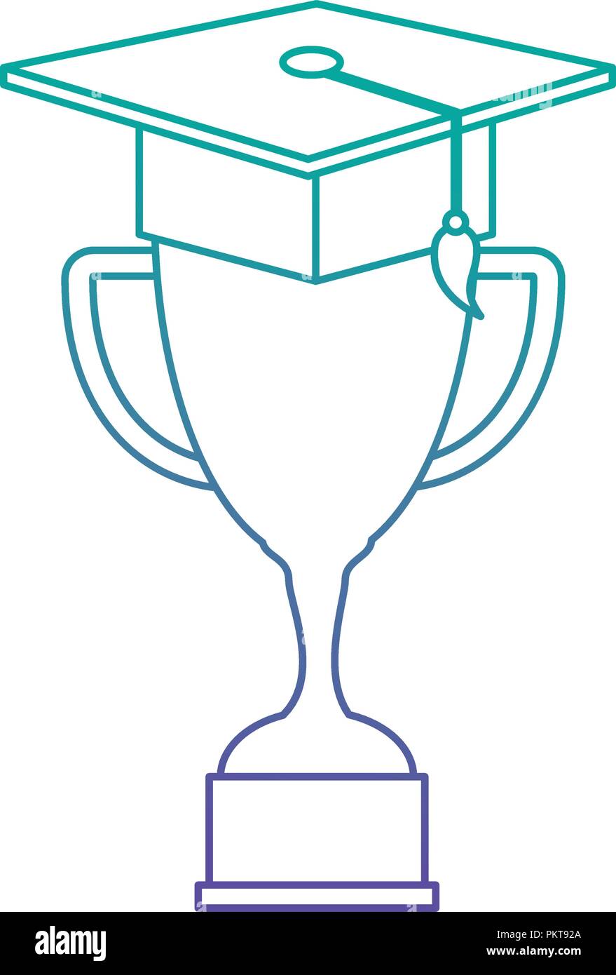 trophy cup with graduation hat Stock Vector Image & Art - Alamy