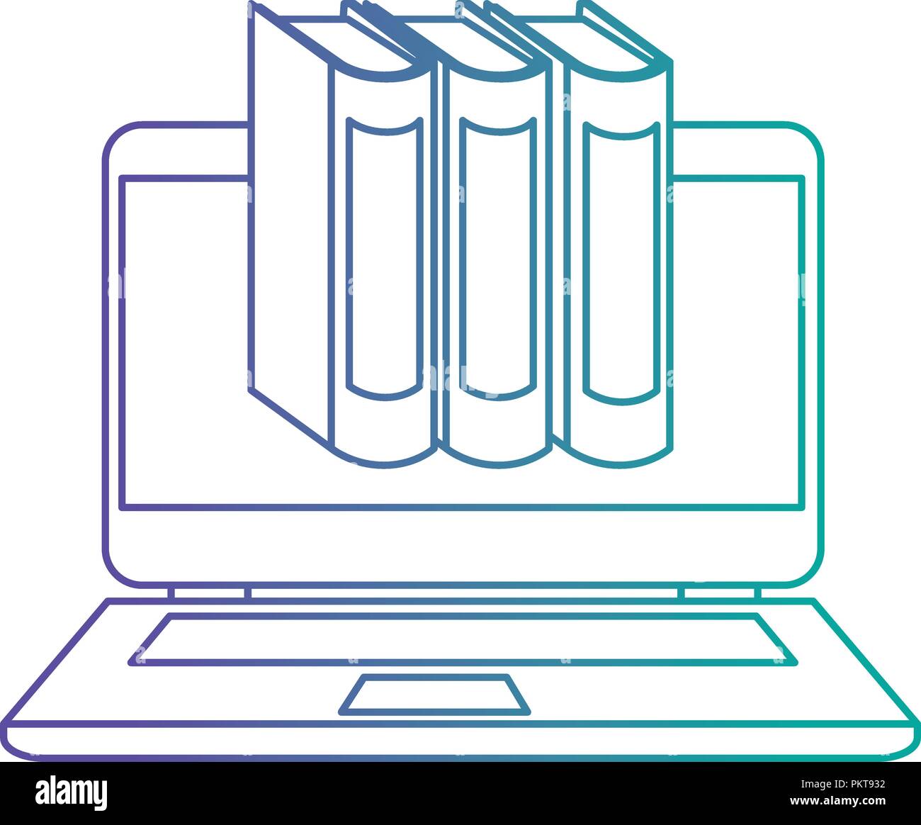 laptop with pile text books Stock Vector Image & Art - Alamy