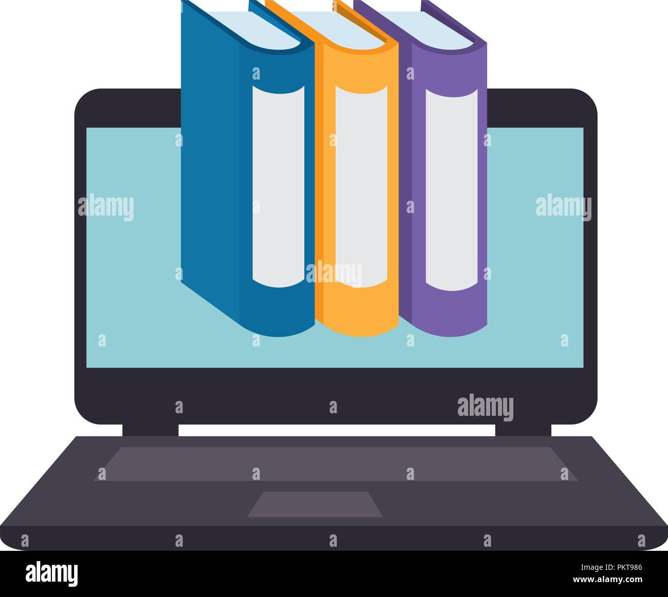 laptop with pile text books Stock Vector Image & Art - Alamy