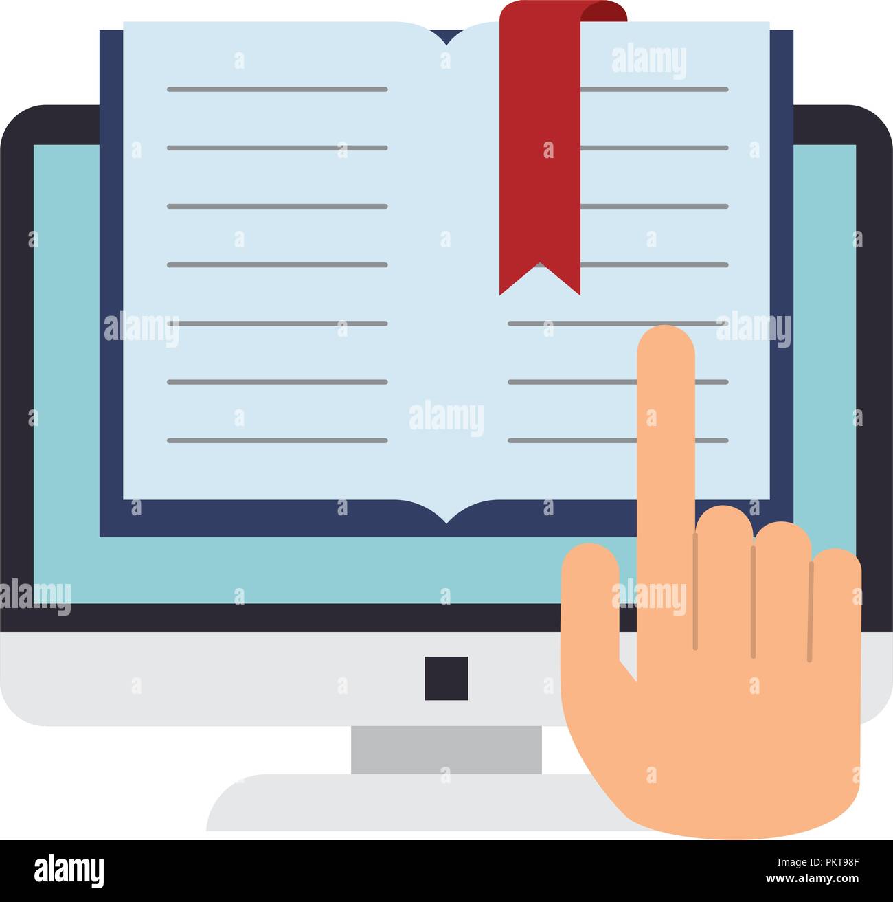 Hand with ebook reader Stock Vector Images - Alamy