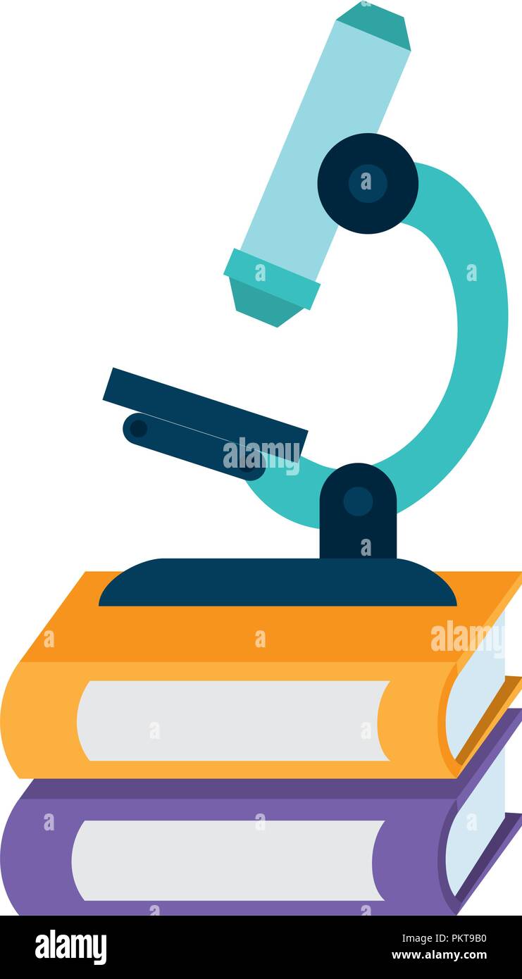 pile text books with microscope Stock Vector Image & Art - Alamy