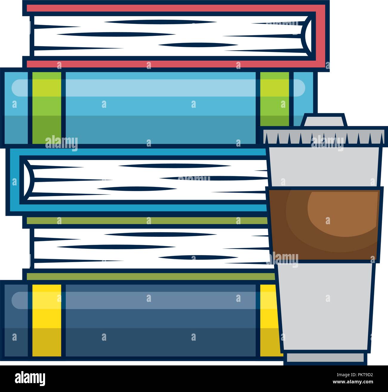 pile text books with coffee drink Stock Vector Image & Art - Alamy