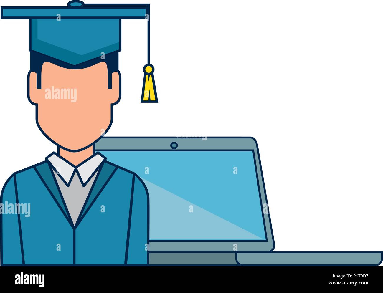 student graduation with laptop Stock Vector Image & Art - Alamy