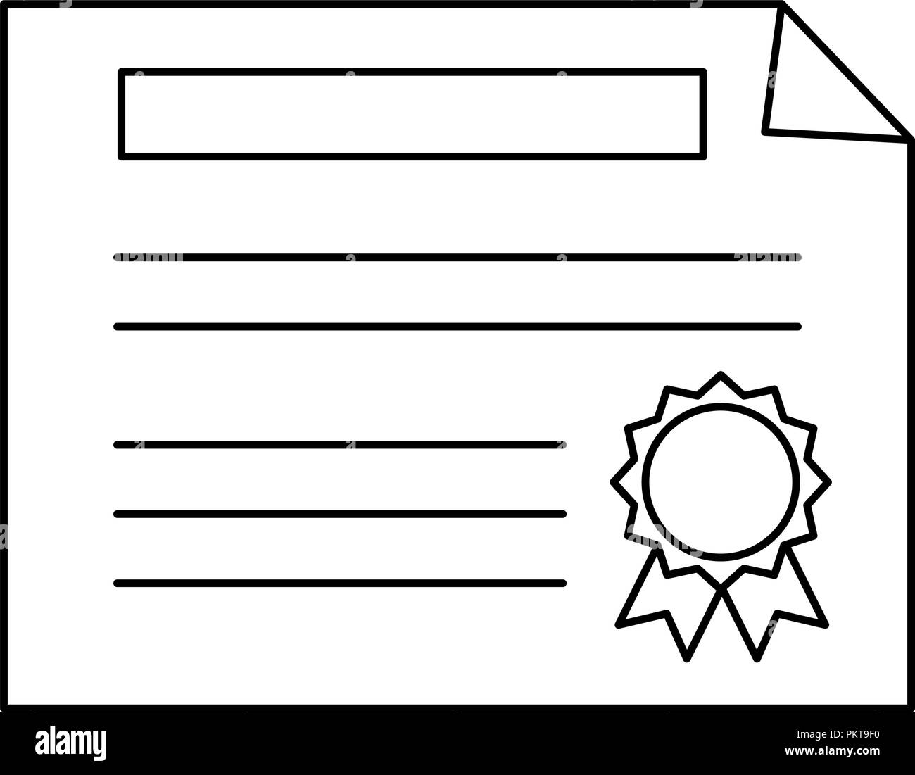 Certificate diploma symbol flat Black and White Stock Photos & Images ...