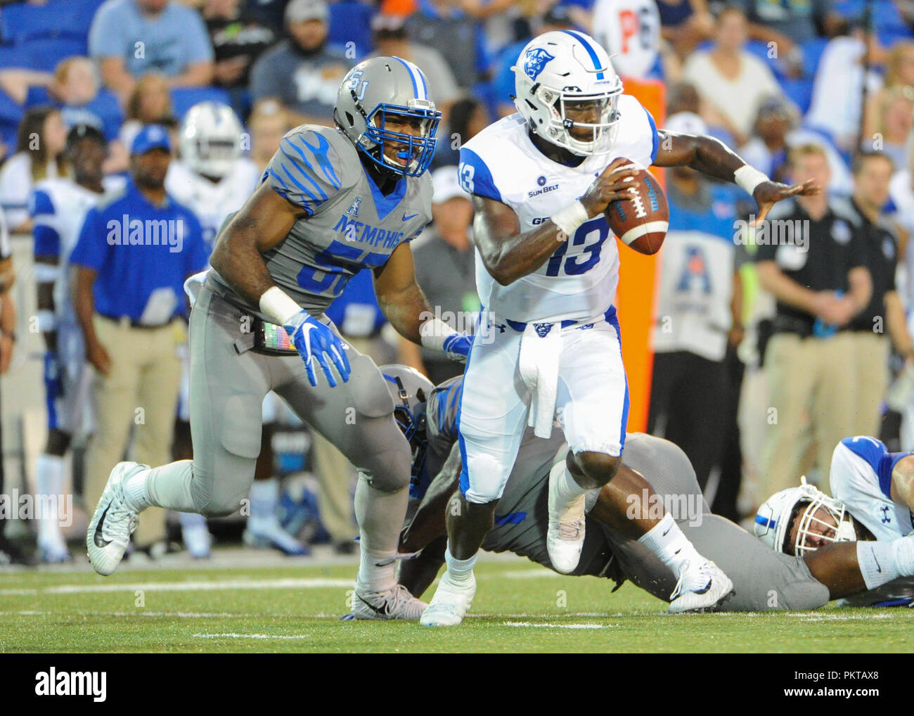Memphis, TN, USA. 14th Sep, 2018. Georgia State QB, Dan Ellington (13 ...