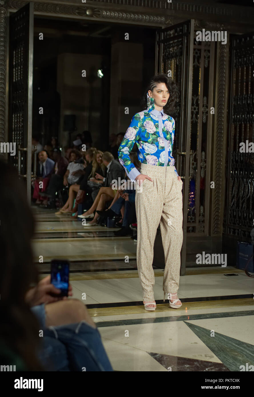 London, UK. 14 September 2018. Ashley Isham by during Fashion Scout ...