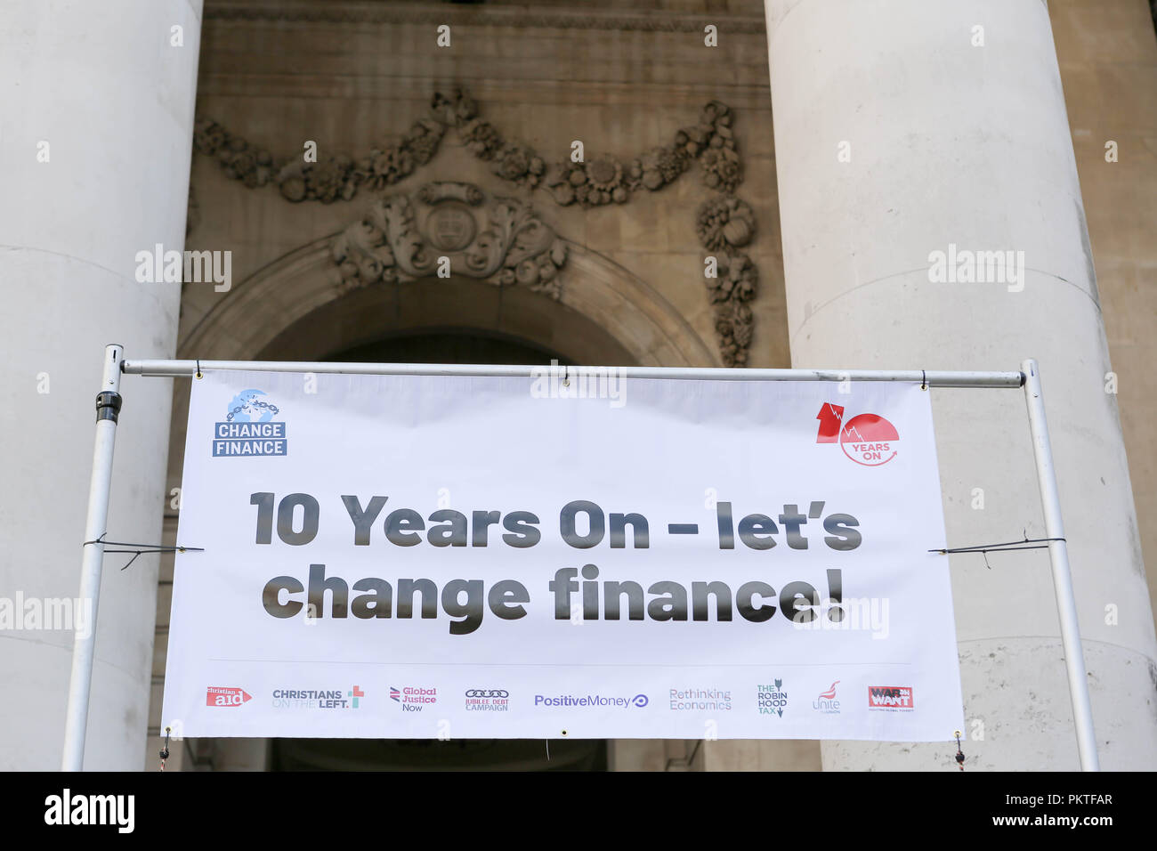 London, UK. 15th Sept, 2018. Ten years since the collapse of Lehman ...