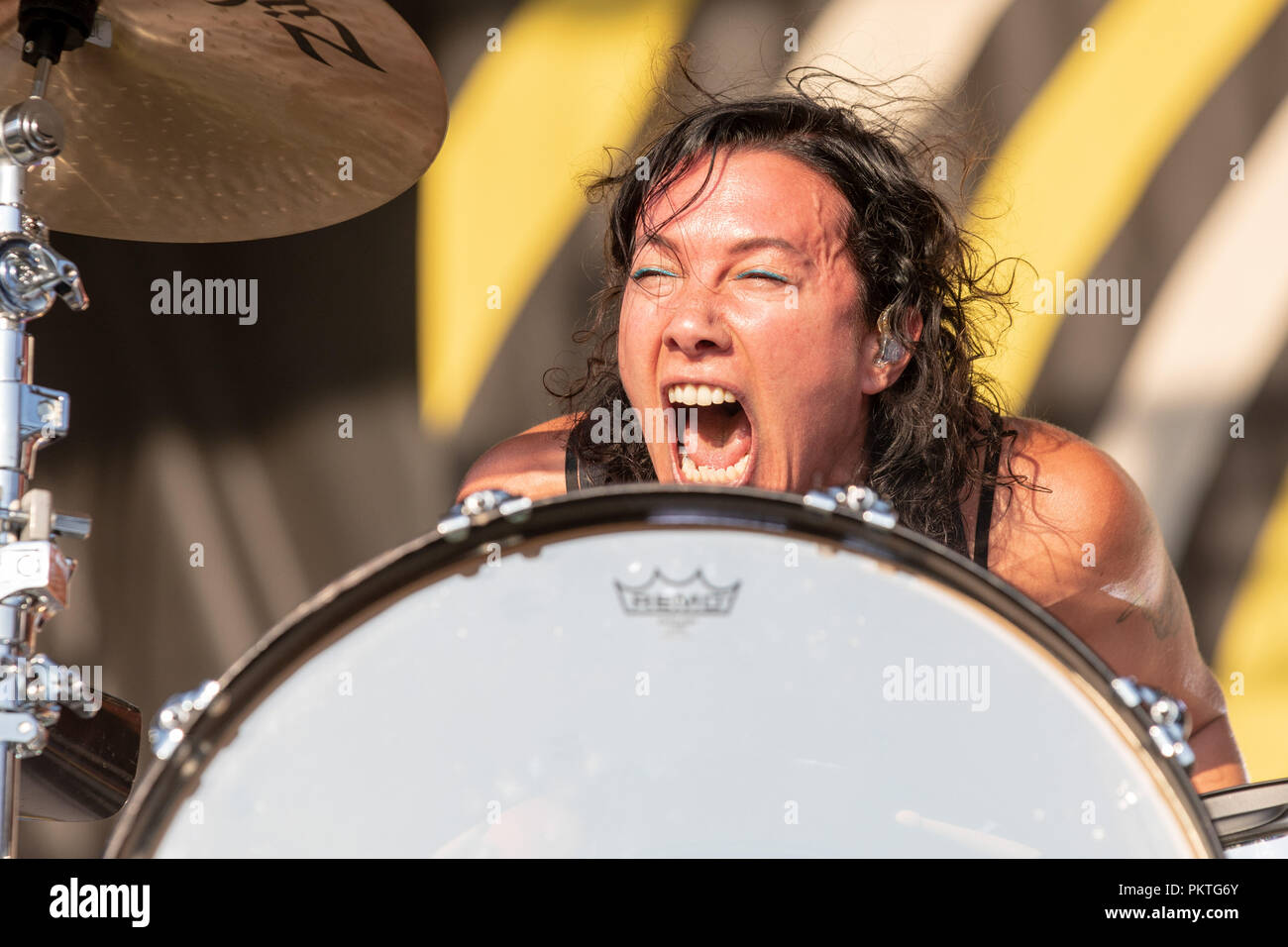 Chicago, Illinois, USA. 14th Sep, 2018. KIM SCHIFINO of Matt and Kim ...