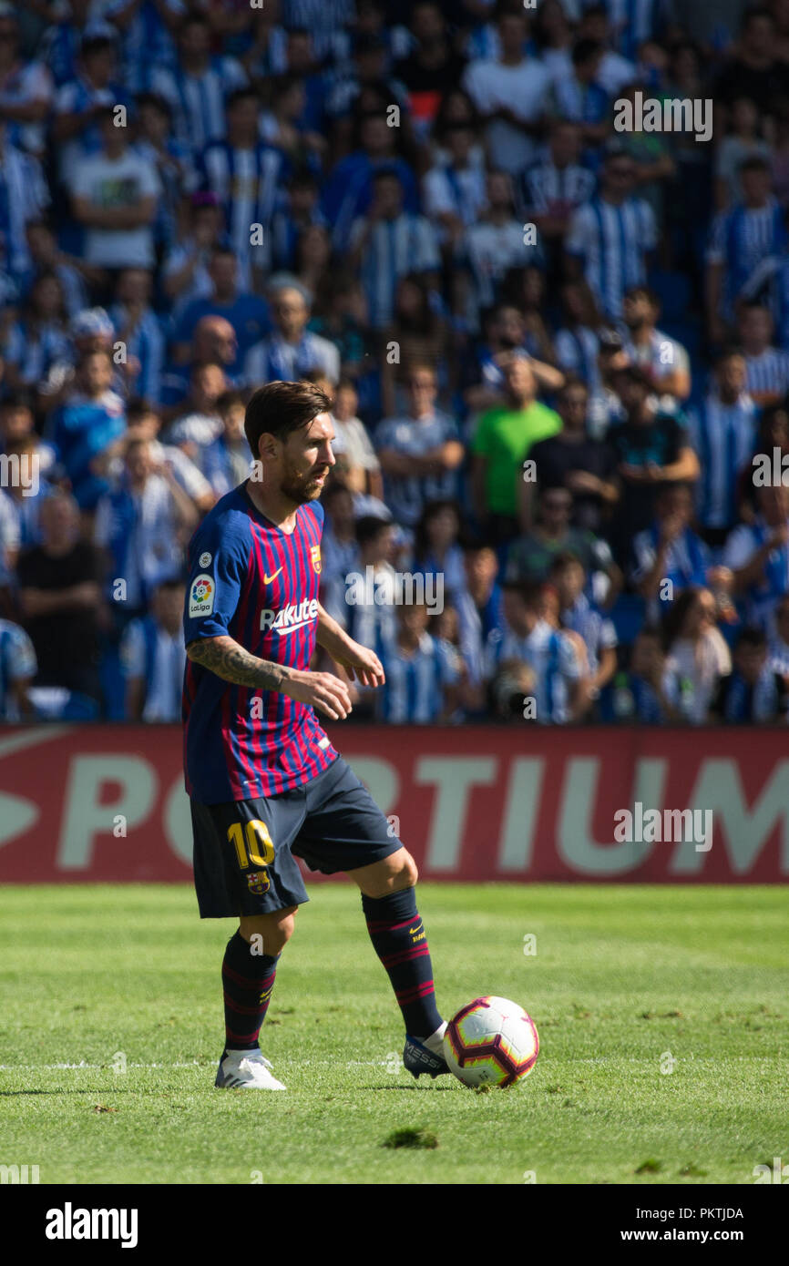 Messi of FC Barcelona in action during the match played in Anoeta ...
