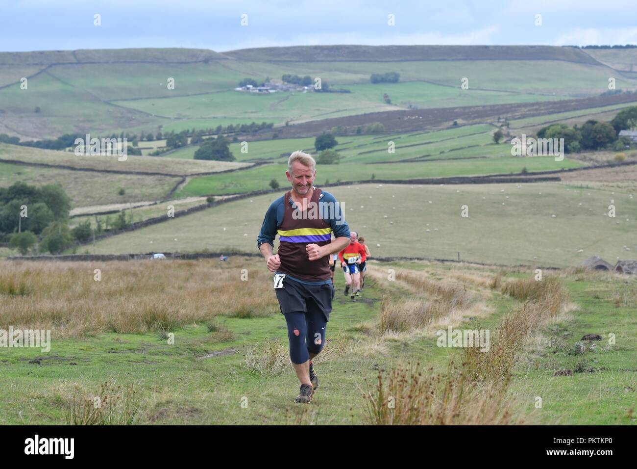 Little Hayfield, High Peak Derbyshire UK 15 September 2018 Runners in ...