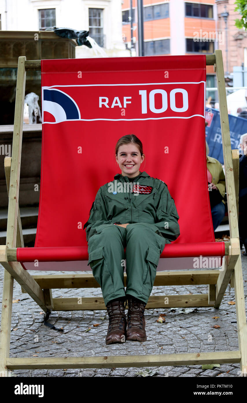 Manchester, UK. 15th Sep 2018. An RAF Cadet celebrating the Royal Air ...