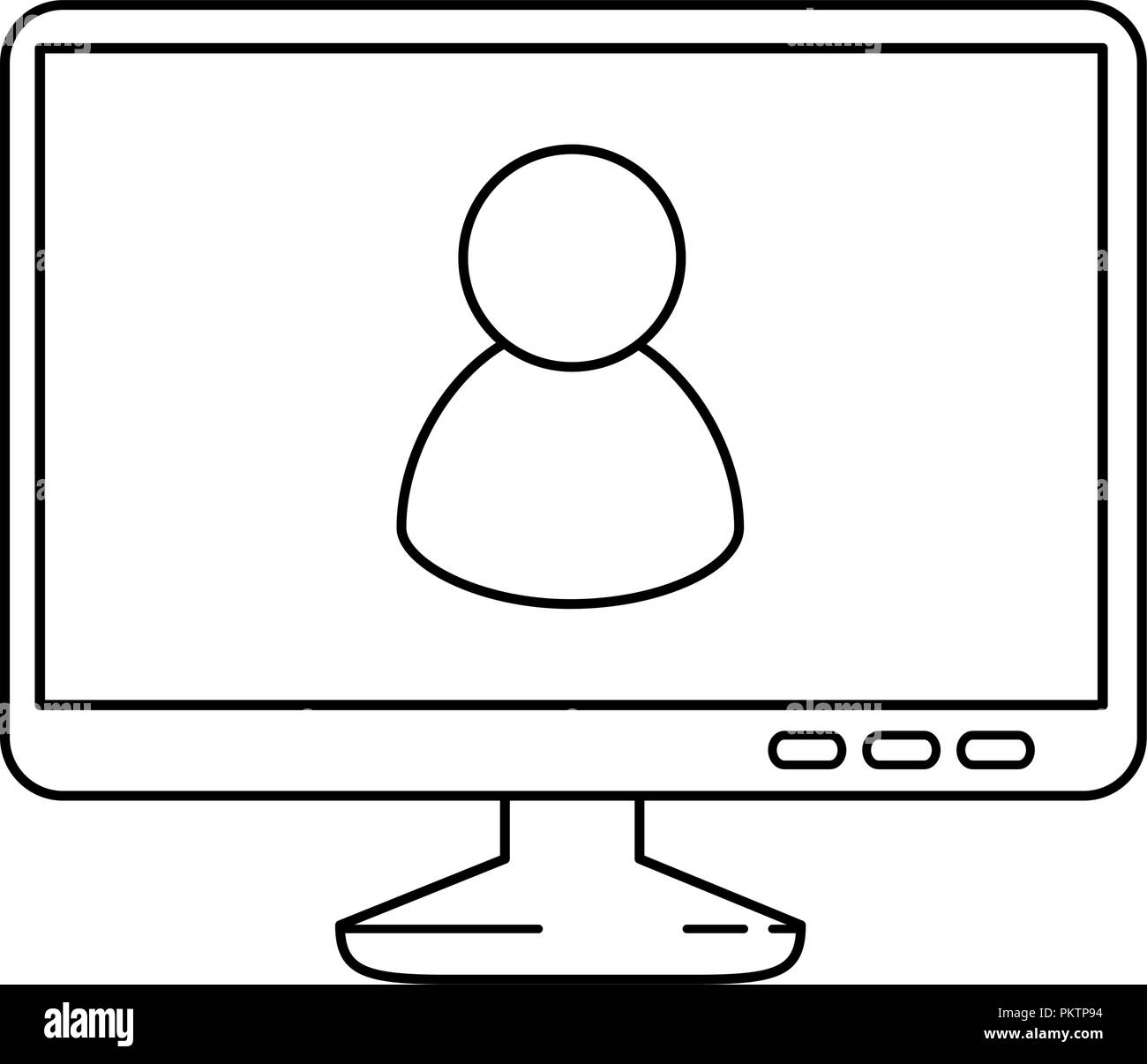monitor computer with user avatar Stock Vector Image & Art - Alamy