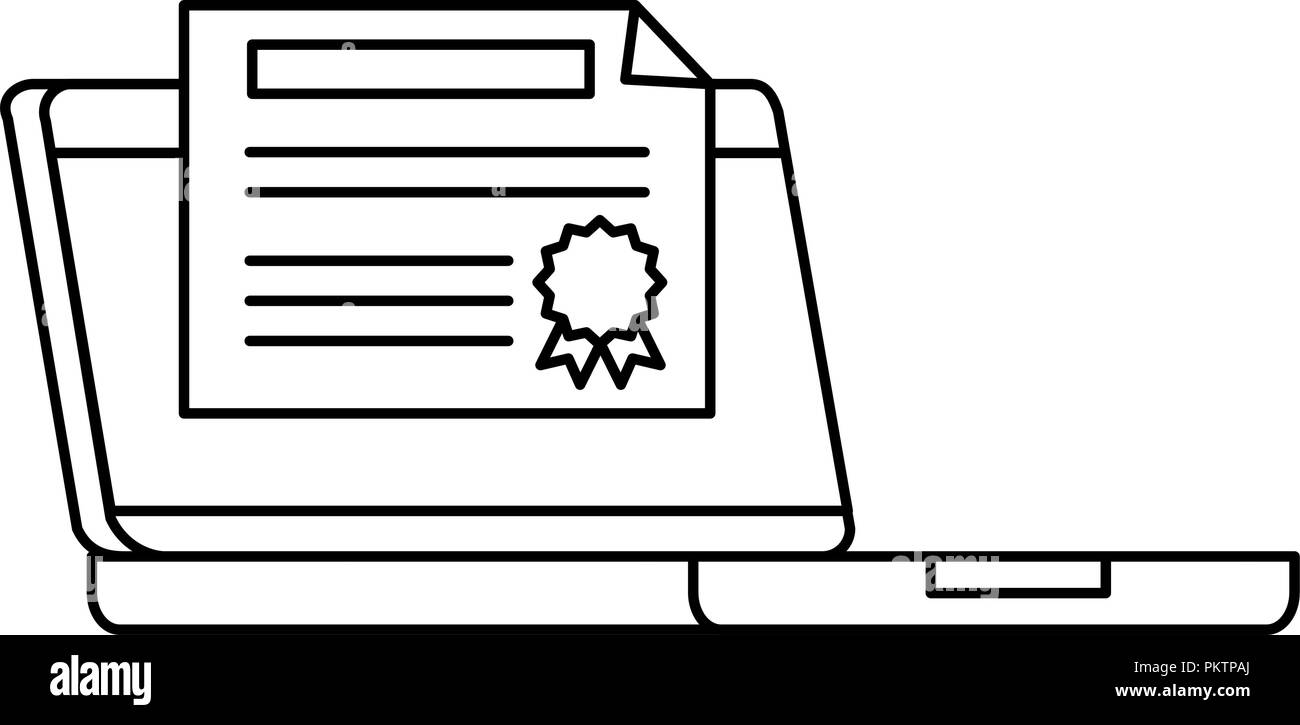 computer laptop with diploma Stock Vector Image & Art - Alamy