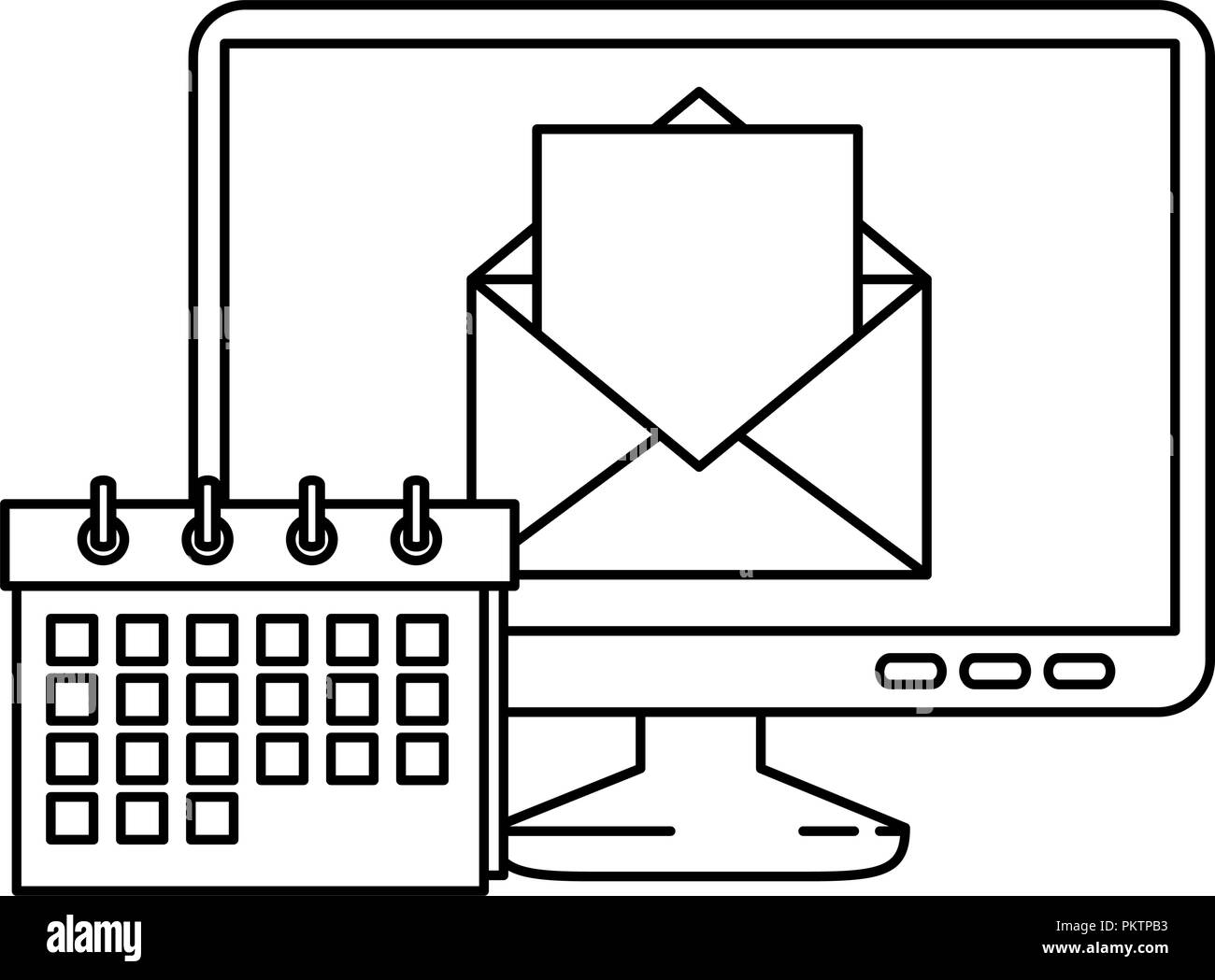 Envelope email desktop computer Stock Vector Images - Alamy