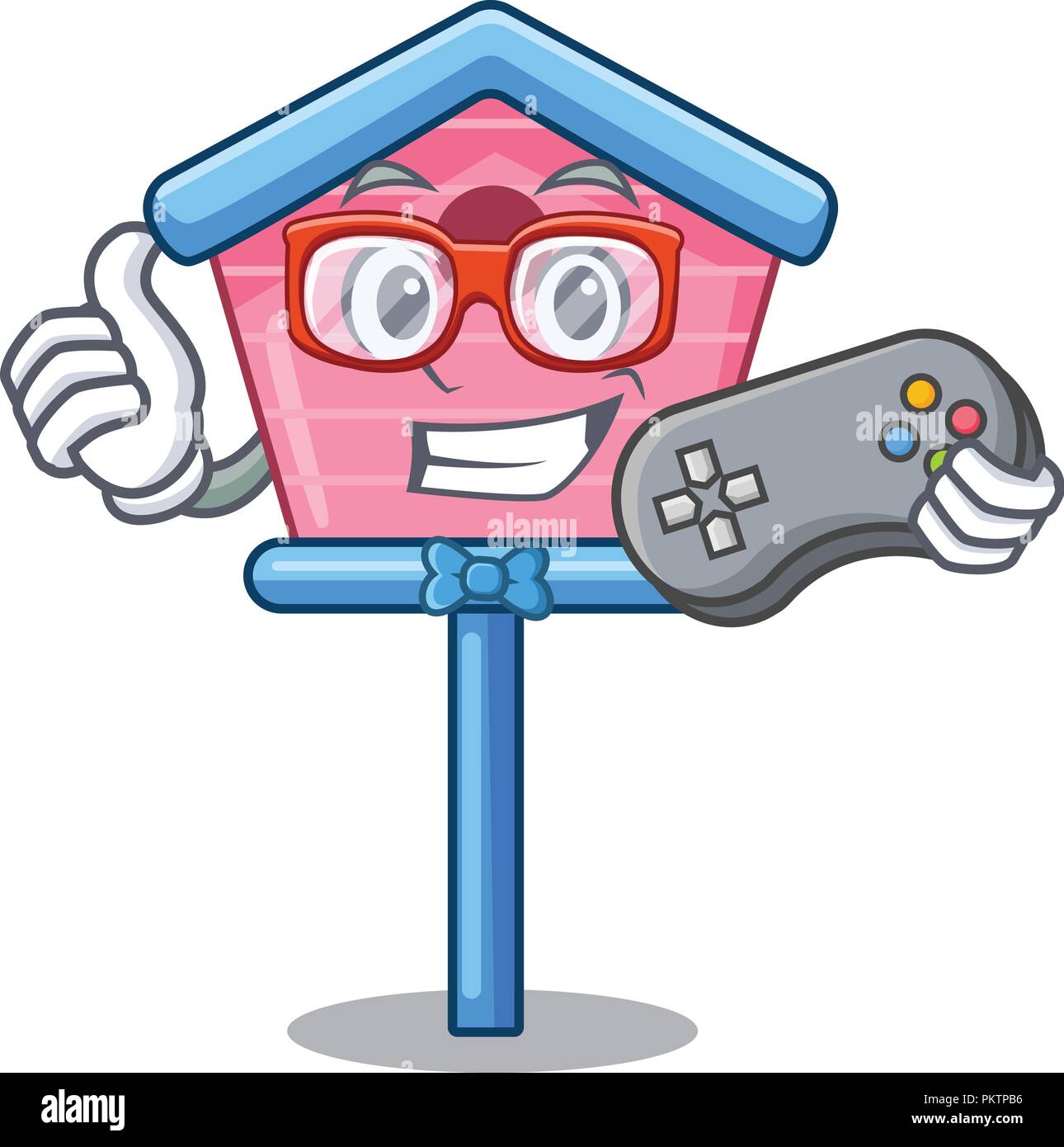 Birdhouse on tree homemade Stock Vector Images - Alamy