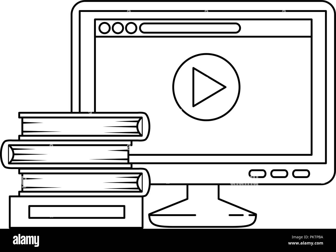 pile text books with computer Stock Vector Image & Art - Alamy