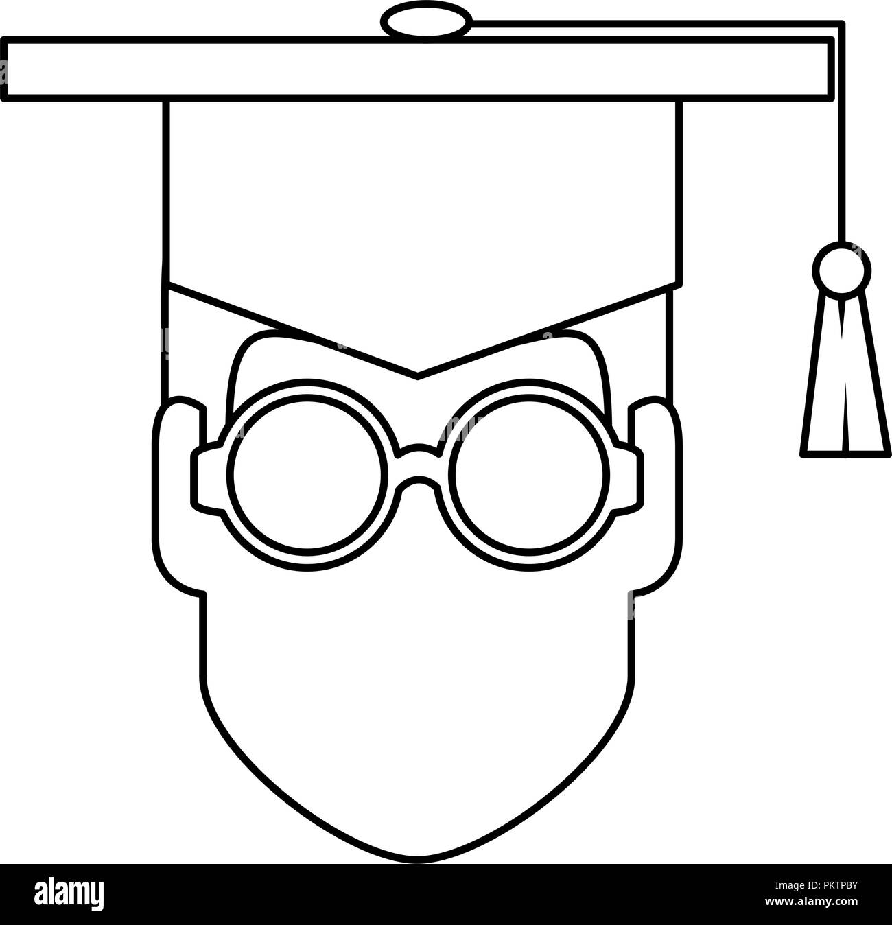 student graduation head with hat Stock Vector Image & Art - Alamy