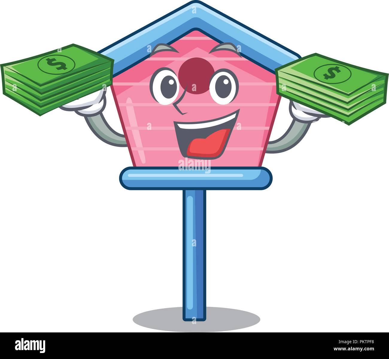 With money wooden bird house on a pole cartoon Stock Vector Image & Art ...