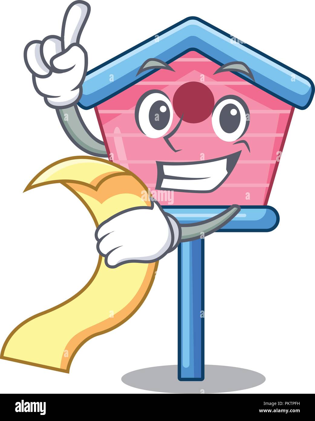 With menu wooden bird house on a pole cartoon Stock Vector Image & Art ...