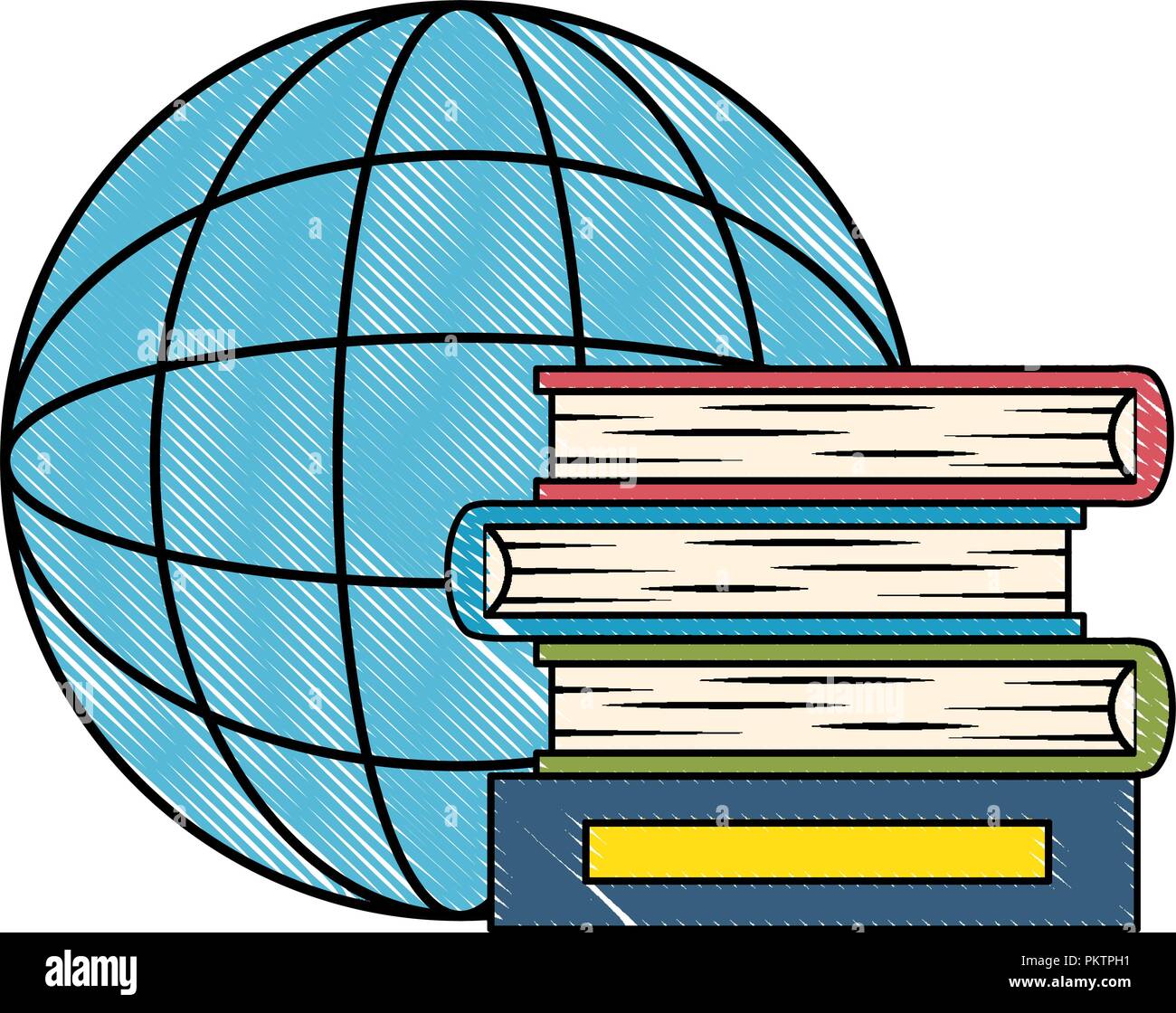 pile text books with planet Stock Vector Image & Art - Alamy