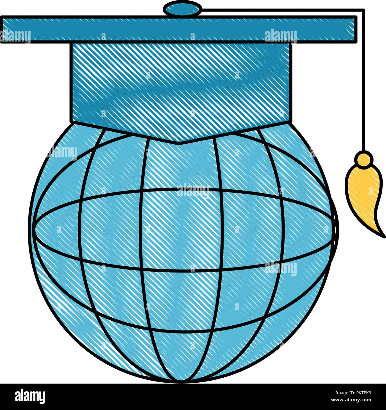 sphere planet with hat graduation Stock Vector Image & Art - Alamy