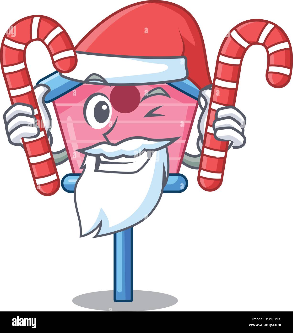 Santa with candy bird house on a tree cartoon Stock Vector Image & Art ...