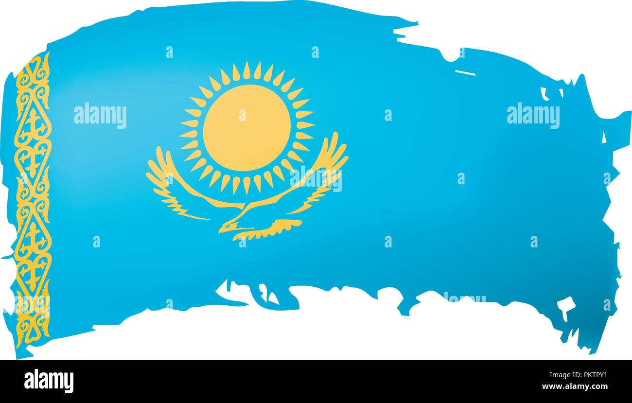 Kazakhstan flag, vector illustration on a white background Stock Vector ...