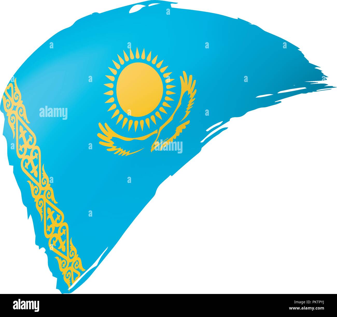 Kazakhstan flag, vector illustration on a white background Stock Vector ...