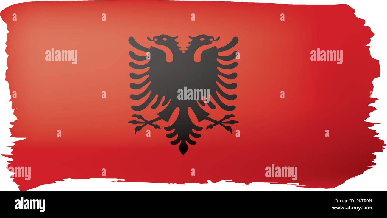 Albania flag, vector illustration on a white background Stock Vector ...