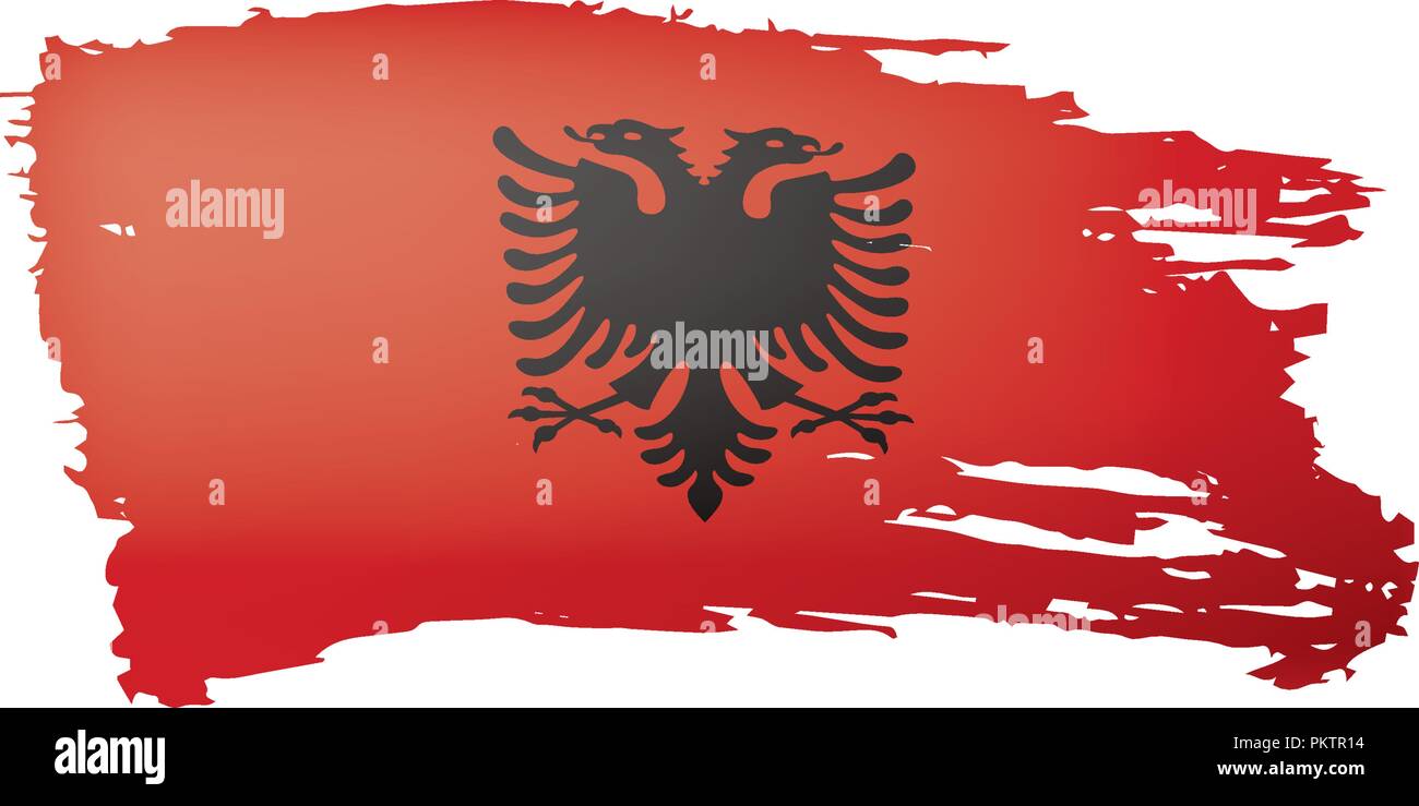 Albania flag, vector illustration on a white background Stock Vector ...