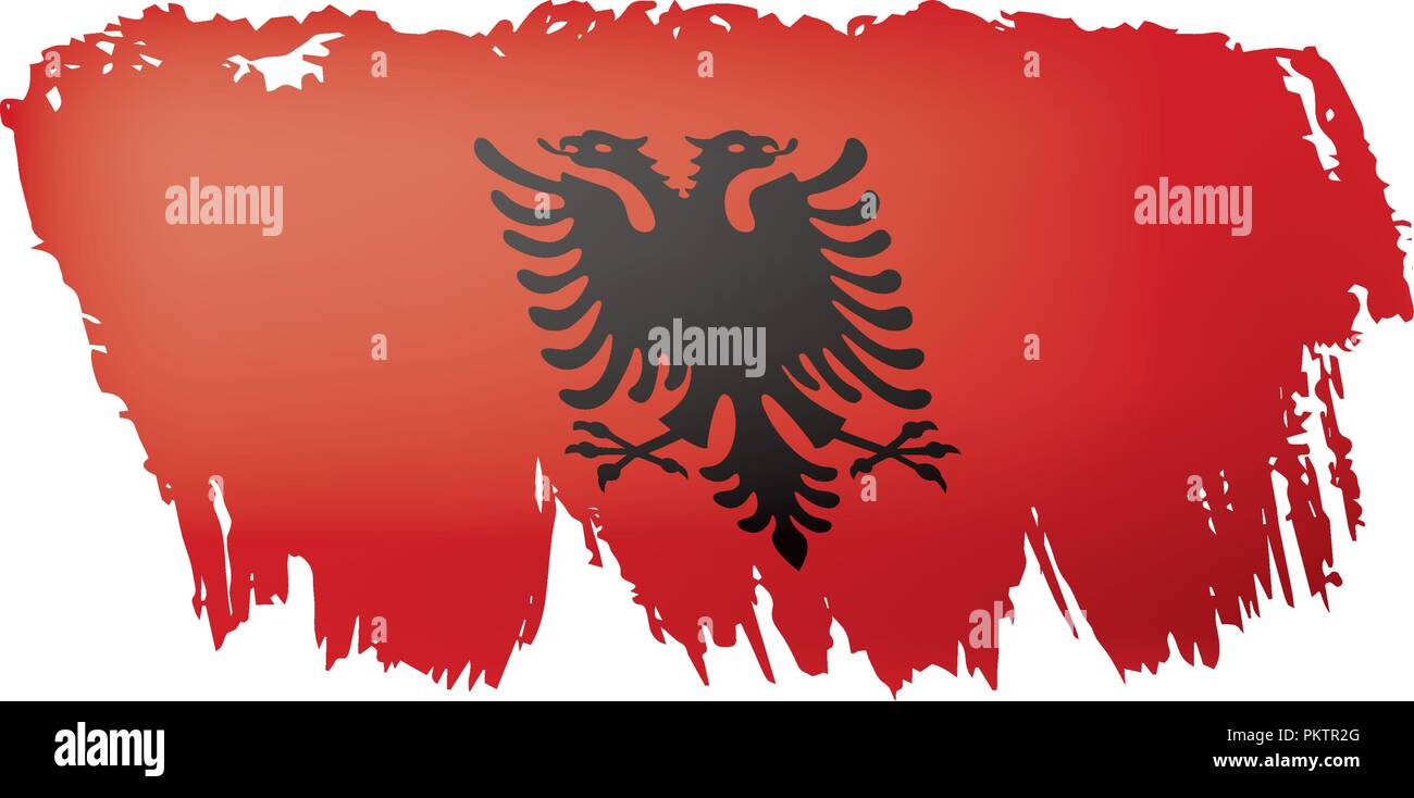 Albania flag, vector illustration on a white background Stock Vector ...