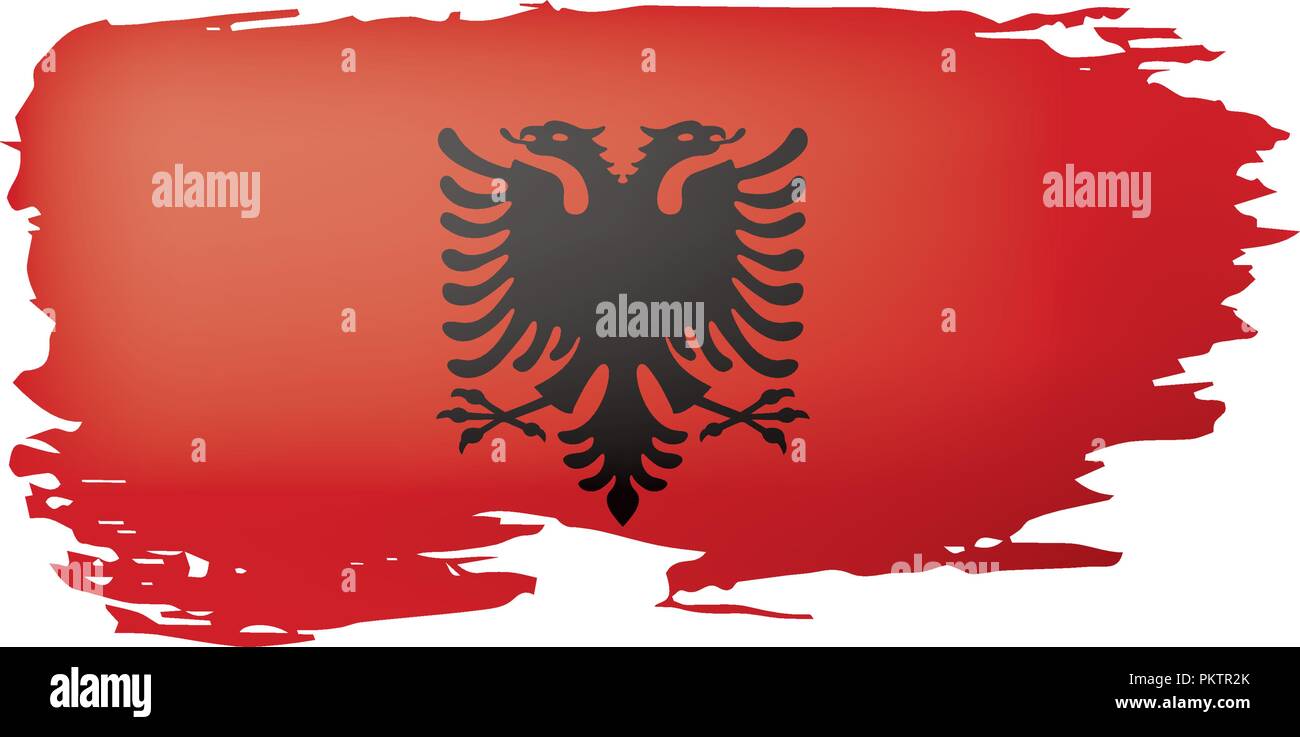 Albania flag, vector illustration on a white background Stock Vector ...