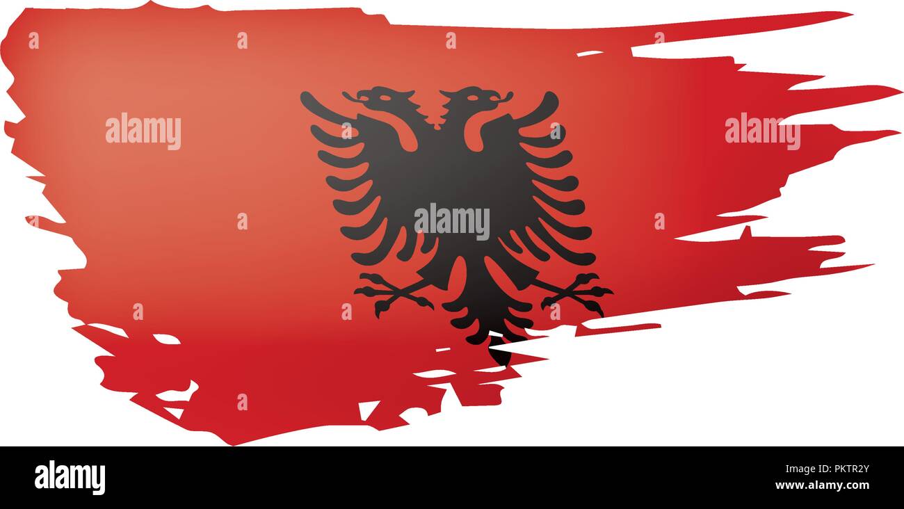 Albania flag, vector illustration on a white background Stock Vector ...