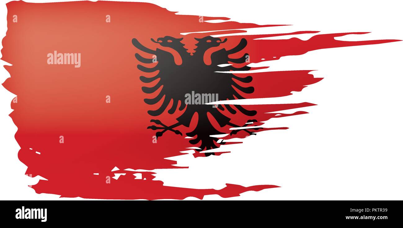 Albania flag, vector illustration on a white background Stock Vector ...