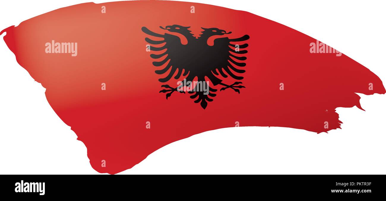 Albania flag, vector illustration on a white background Stock Vector ...