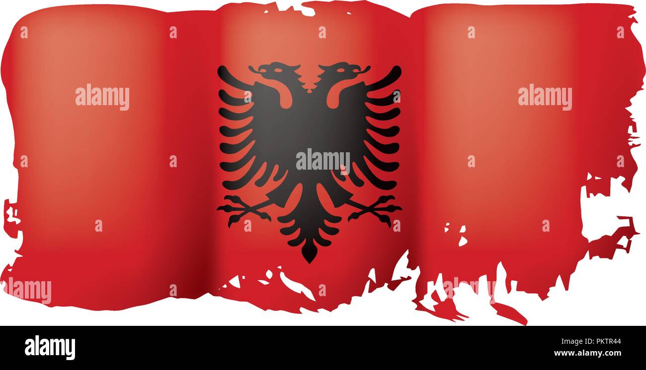 Albania flag, vector illustration on a white background Stock Vector ...