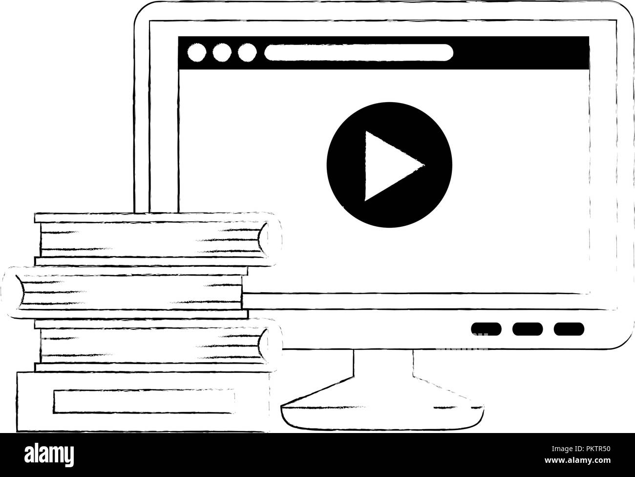 pile text books with computer Stock Vector Image & Art - Alamy