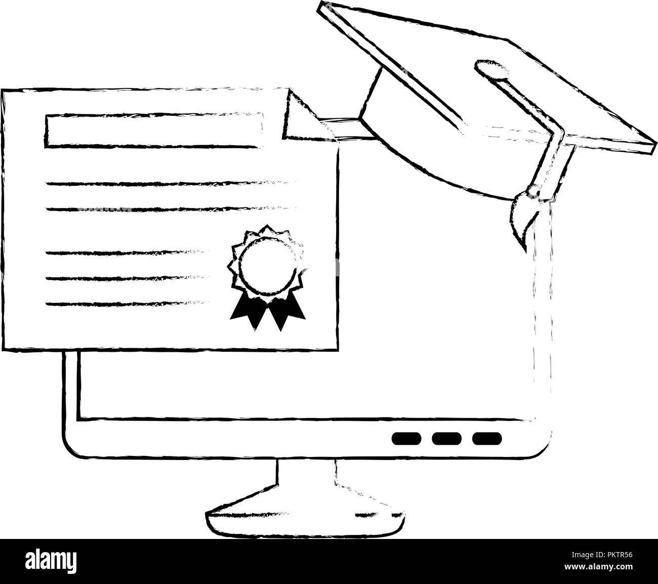 desktop with hat and diploma graduation Stock Vector Image & Art - Alamy