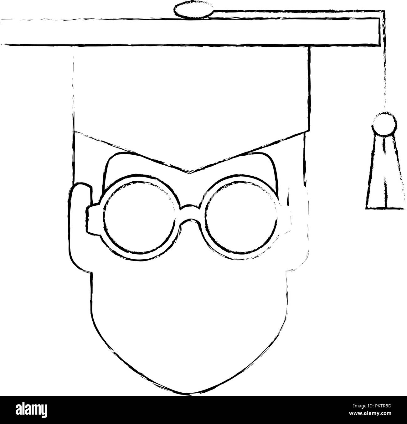 student graduation head with hat Stock Vector Image & Art - Alamy