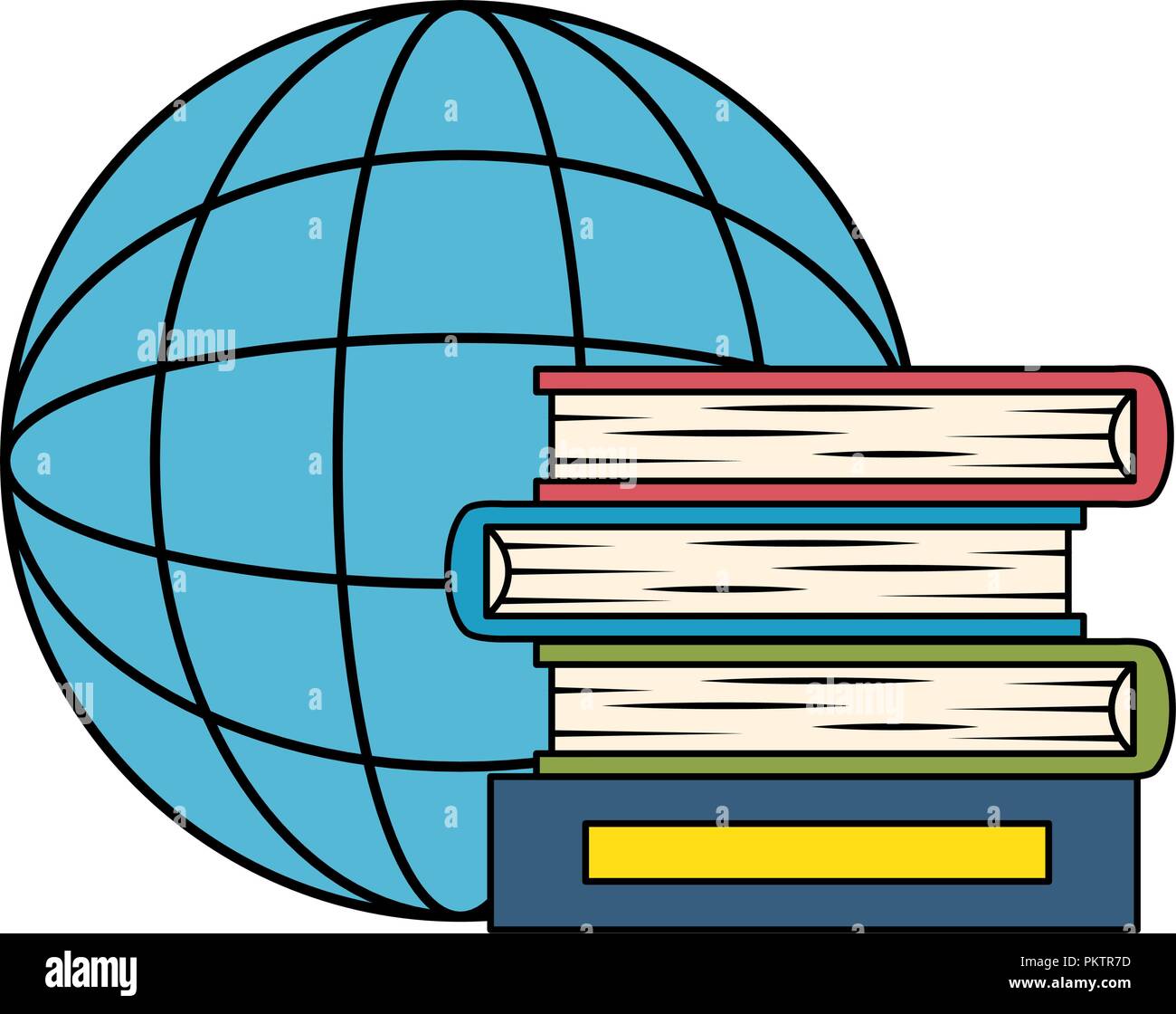 pile text books with planet Stock Vector Image & Art - Alamy