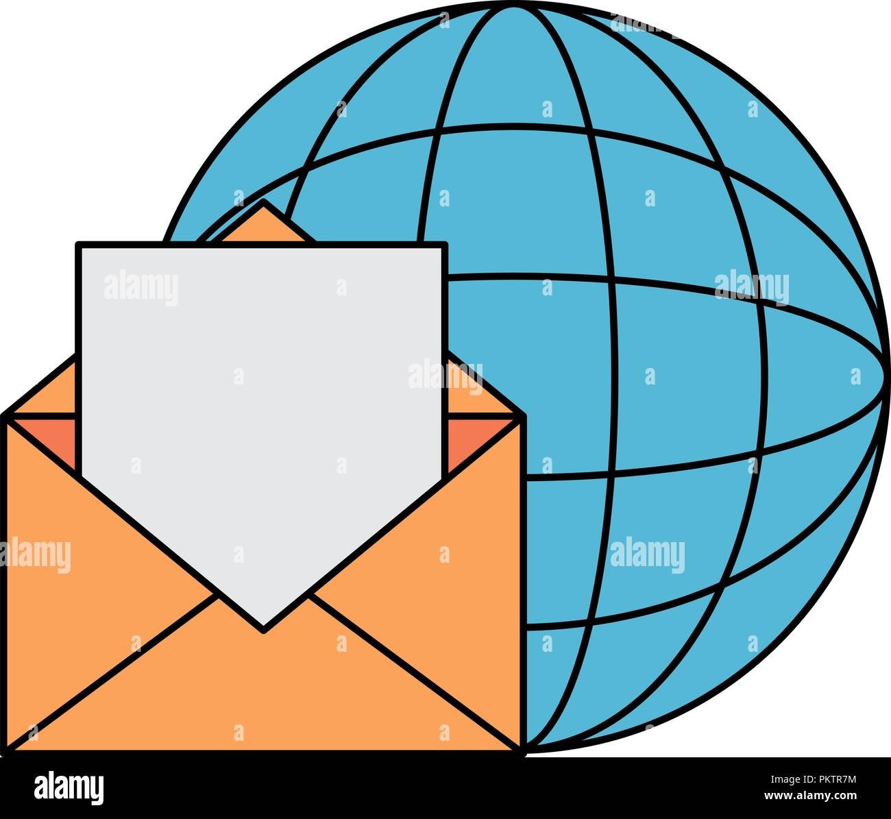 envelope mail with planet Stock Vector Image & Art - Alamy