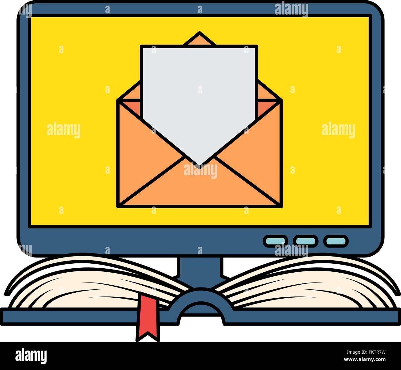 text book with computer and email Stock Vector Image & Art - Alamy
