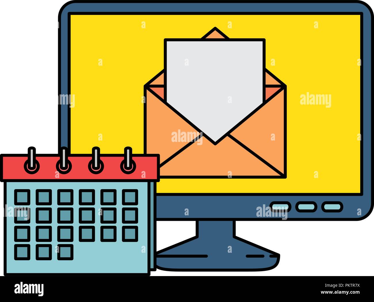 Envelope email desktop computer Stock Vector Images - Alamy