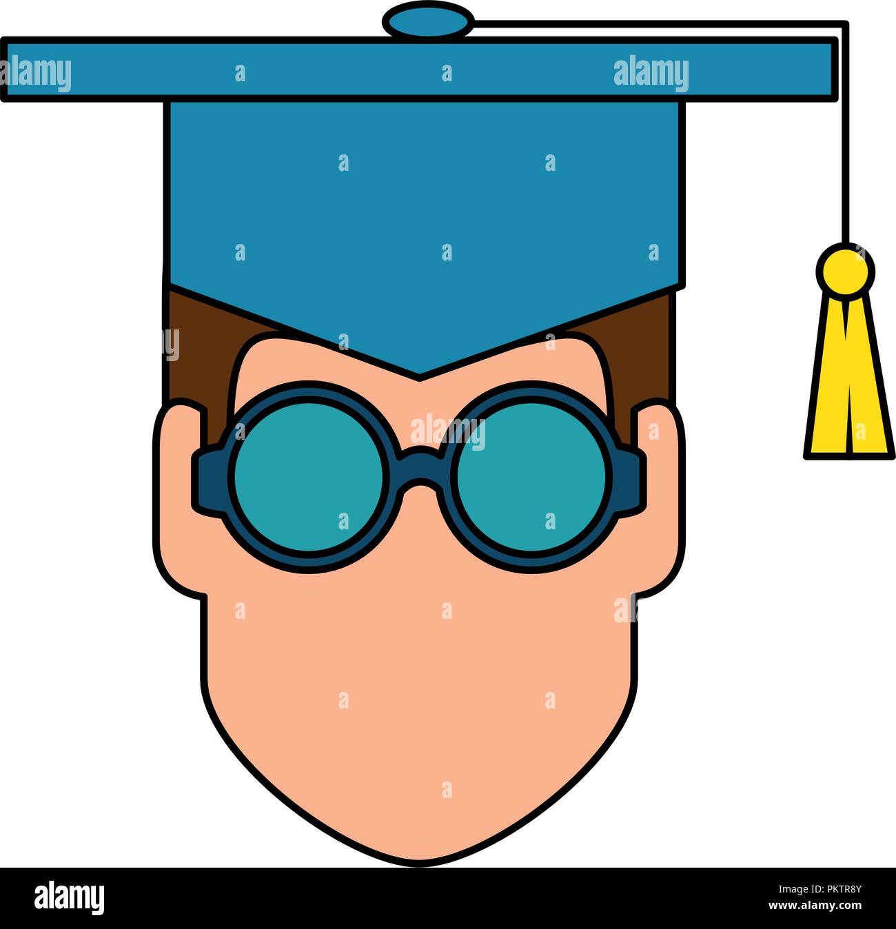 student graduation head with hat Stock Vector Image & Art - Alamy
