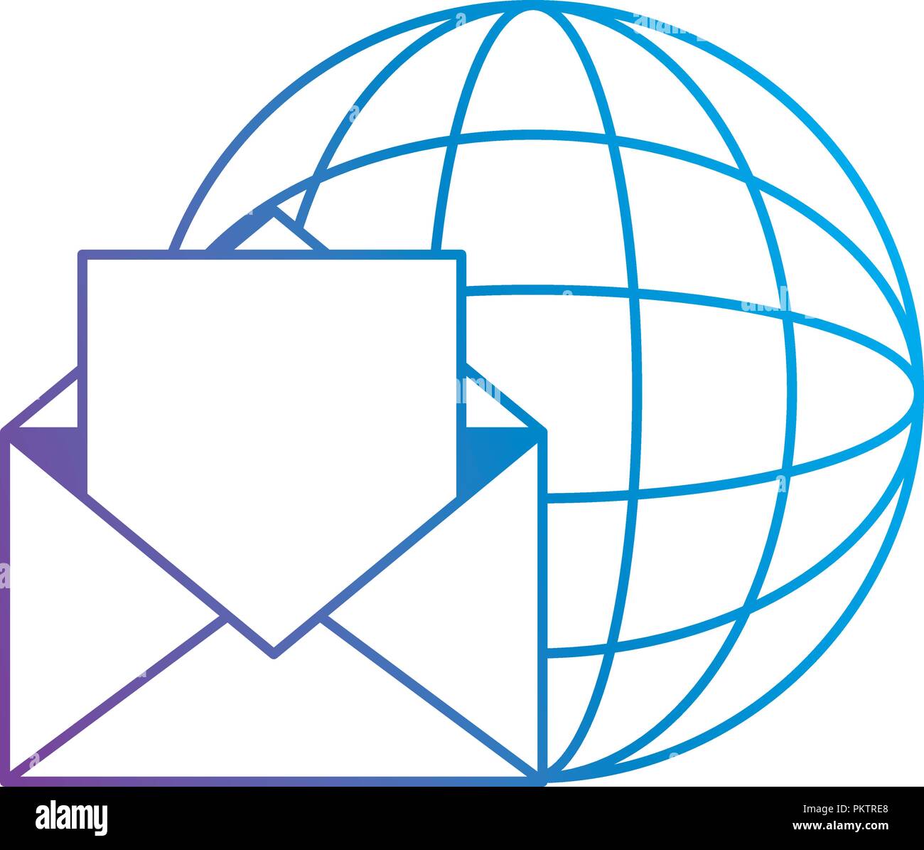 envelope mail with planet Stock Vector Image & Art - Alamy