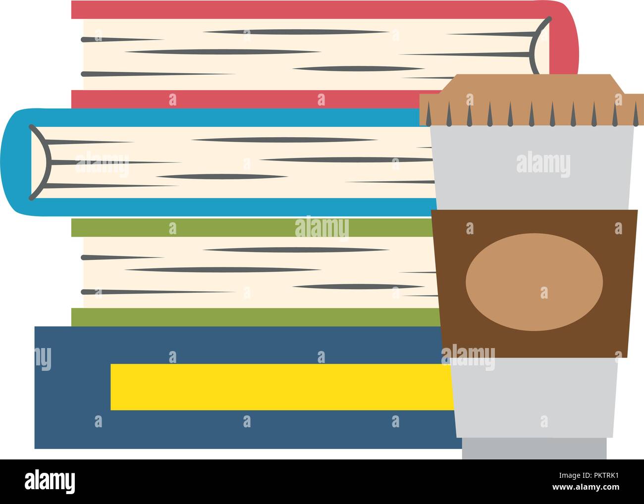 pile text books with coffee drink Stock Vector Image & Art - Alamy