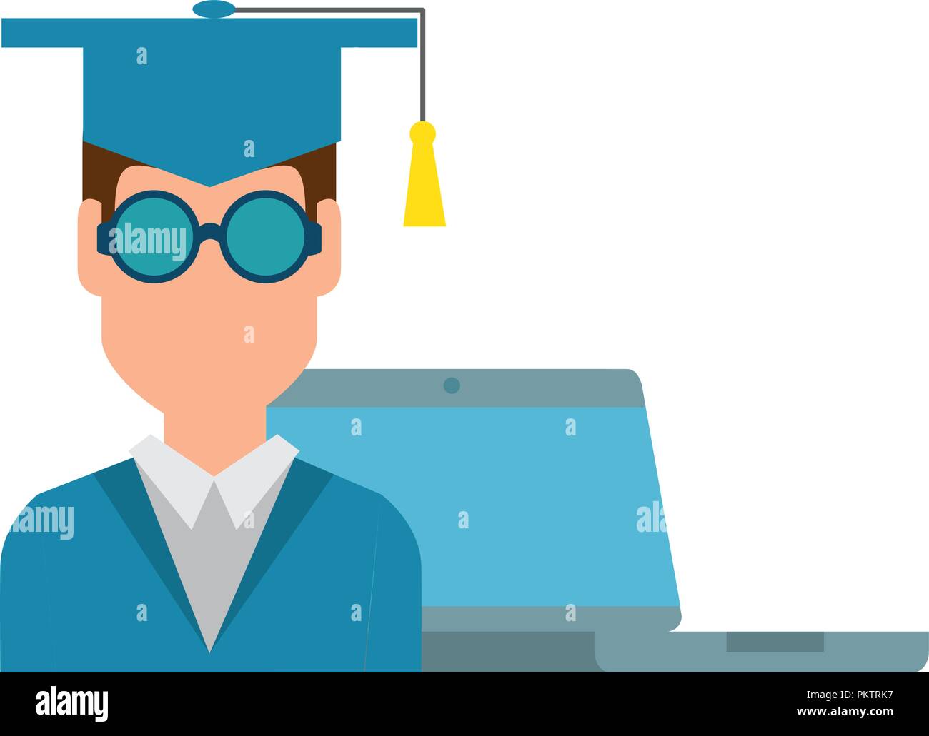 student graduation with laptop Stock Vector Image & Art - Alamy