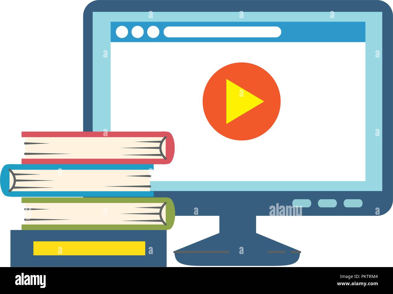 pile text books with computer Stock Vector Image & Art - Alamy