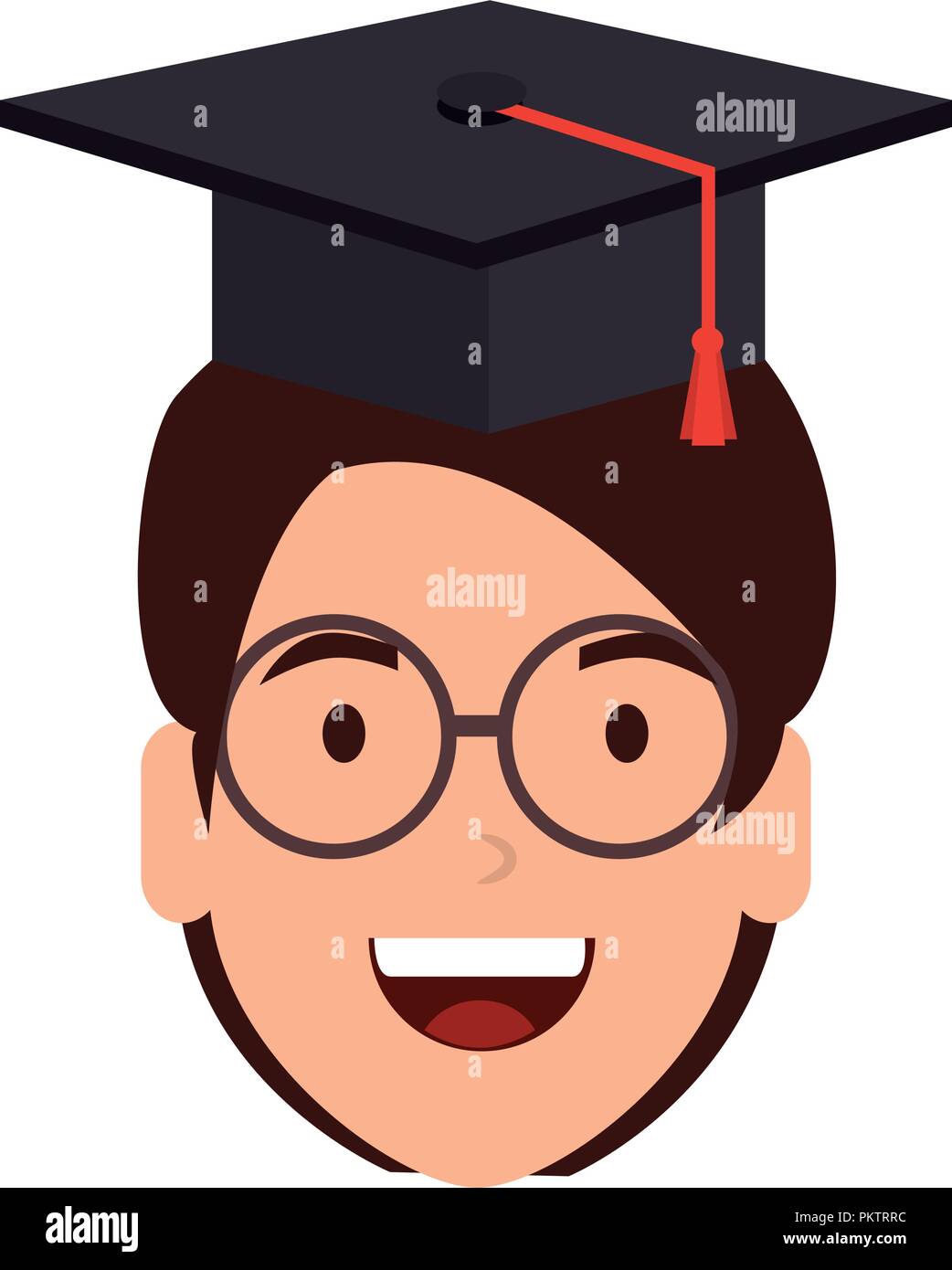 young man student head with hat graduation Stock Vector Image & Art - Alamy