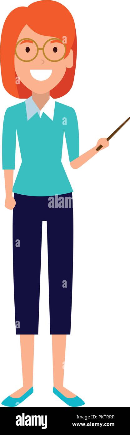 Teacher Woman With Pointer Stock Vector Image And Art Alamy